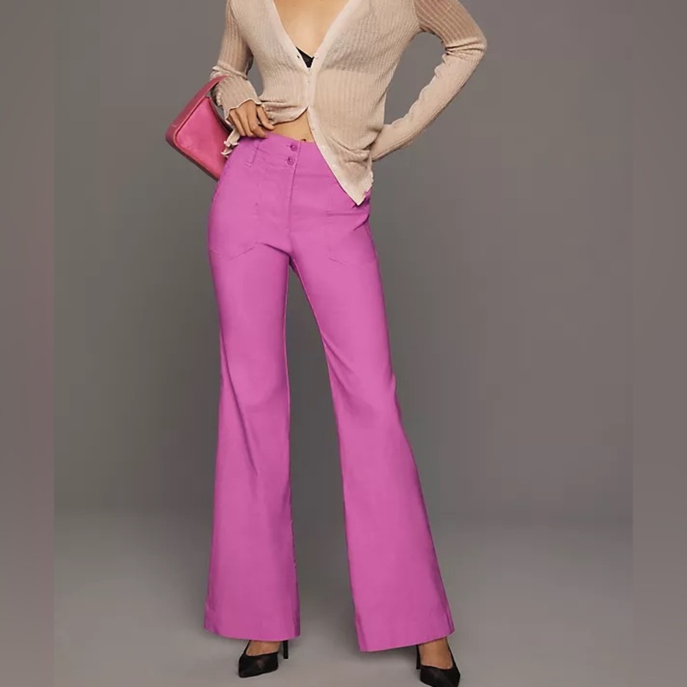 Anthropologie The Naomi Wide-Leg Flare Pants By Maeve - Gem